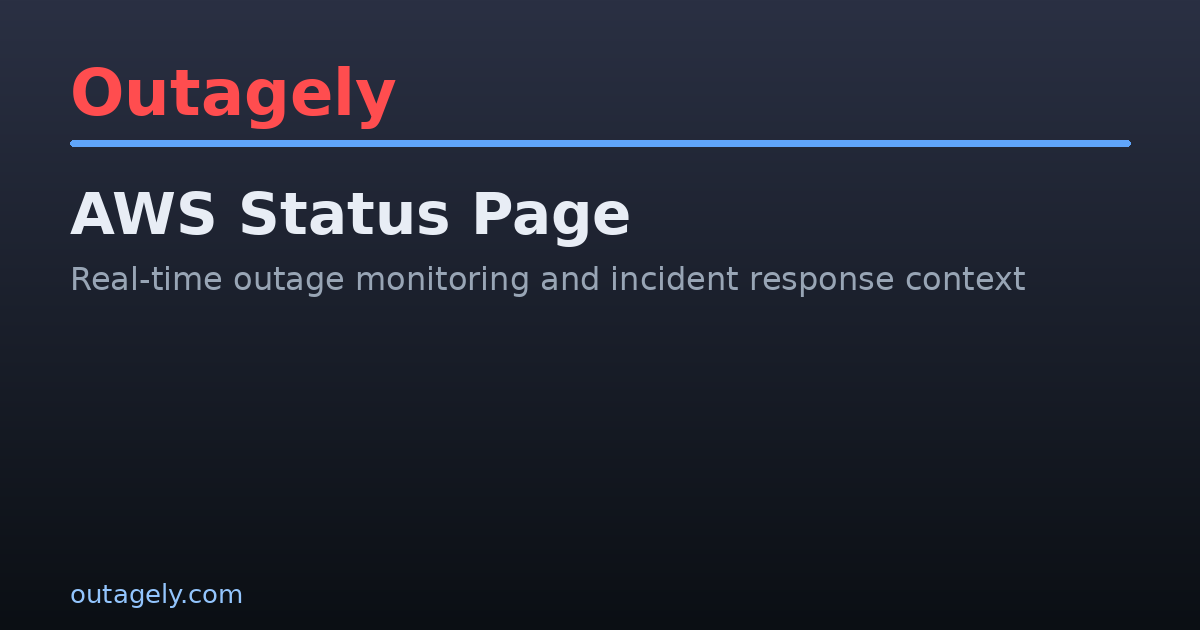 AWS Status Page Today: Is AWS Down, Outages & Recoveries | Outagely