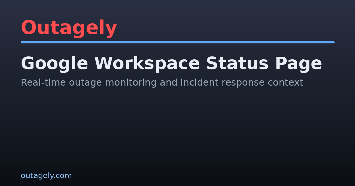 Google Workspace Status Today: Gmail, Meet, Drive Outages | Outagely