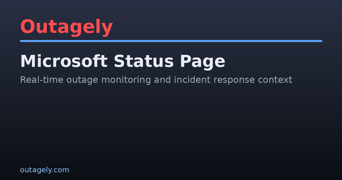 Is Microsoft Down? Live Status Page, Incidents & Recovery | Outagely