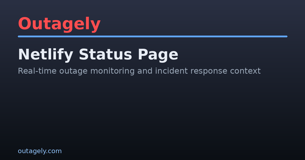 Netlify Status Today: Deploy, Build & Edge Outages | Outagely